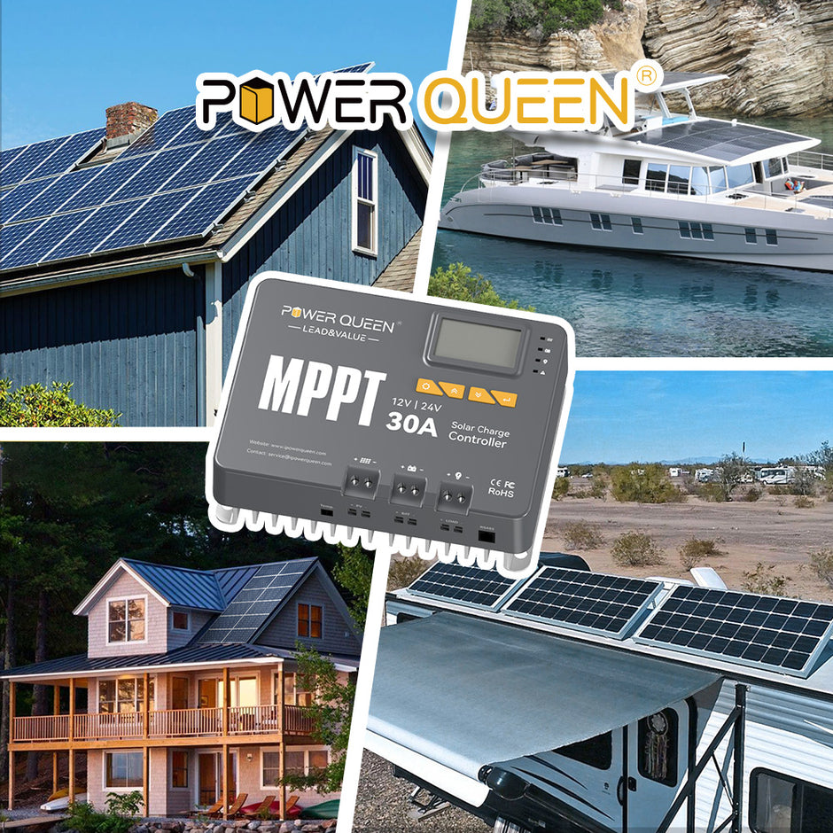 Régulateur MPPT 12/24V 30A de Power Queen pour Panneau Solaire avec Bl – Power Queen FR